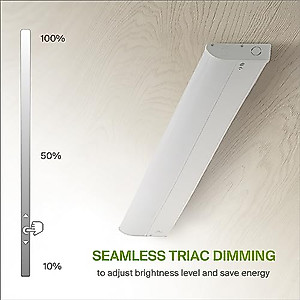 ASD LED Under Cabinet Lighting, 48 inch 24W 1758 LM, Dimmable Hardwired Under Cabinet Lights for Kitchen, 3000K Soft/4000K Cool/5000K Daylight, Under Counter Light Fixtures, ETL Energy Star White