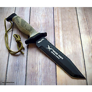 S.S. Fixed Knives 12 Inch Overall Mtech First Recon Hunting Stainless Steel Survival Fixed Blade Knife With Nylon Fiber Sheath