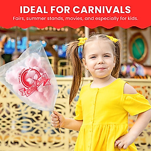 Clear Cotton Candy Bags with Ties, Bulk 500 Count, Cotton Candy Supplies Perfect for Cotton Candy Sticks and Cotton Candy Cones, Cotton Candy Bulk Individual Bags for Cotton Candy Stand Accessories
