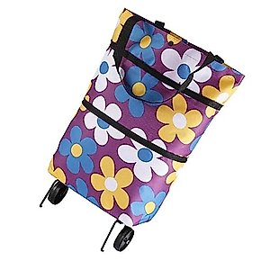Ciieeo Pull Bag Collapsible Trolley Bags Tote Portable Wagon Shopping Trolley Trolly Cart with Wheels Plastic Wheelbarrow Shopping Bag Shopping Cart Grocery Cart with Wheels Handbag