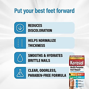 Kerasal Multi-Purpose Nail Repair, Nail Solution for Discolored and Damaged Nails, 0.43 fl oz