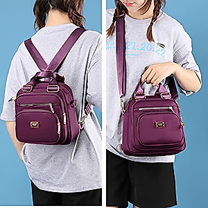 Fecialy Women's Backpack Multifunction Large Capacity Travel Shoulder Bags Waterproof Nylon Multiple Pockets Bag