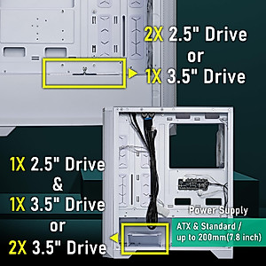 BitFenix Nova Mesh SE 4ARGB High Airflow PC Gaming Case Premium White-GPU Support 357mm- AIO Support 360mm-6+6 Controller (LED/PWM System) Aura SYNC/Mystic Light/RGB Fusion 2.0/Polychrome SYNC