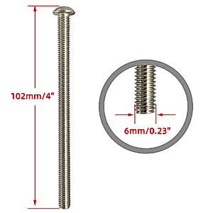 Fhome Universal Headboard or Footboard Hardware, 304 Stainless Steel Nuts and Bolts 4 inches, Bed Frame Bolts, Headboard Bolts, Bolts for Headboard to Frame, Footboard & Headboard Bolts and Nuts Kit