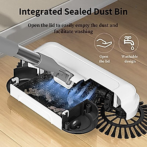 YONGYUN Hand Push Floor Vacuum Cleaner,Foldable Household Sweeper Dry & Wet, Multi-Purpose Household Office Lazy Suction Sweeper Cleaning Machine Floor Carpet
