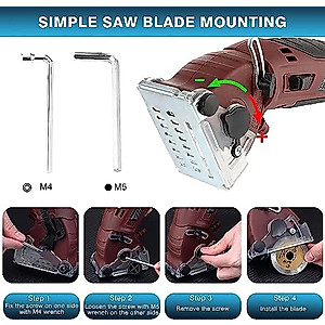 Mini Circular Saw Set, King Showden 400W High Powered Professional Compact Circular Saw Machine with 3 Blades and Tool Box Multifunction Circular Saw for Cut Drywall, Tile, Metal, Wood