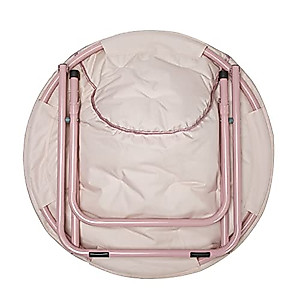 Urban Shop Faux Fur with Holographic Trim Foldable Saucer Chair, Blush