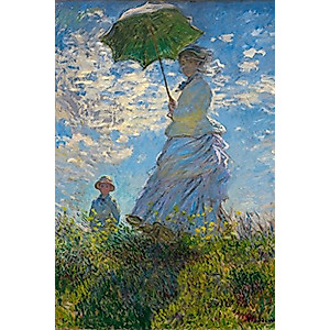 Claude Monet Woman with a Parasol Madame Monet and Her Son Impressionist Art Posters Claude Monet Prints Landscape Painting Claude Monet Canvas Wall Art French Cool Wall Decor Art Print Poster 24x36