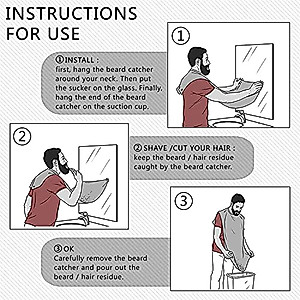 GIIOASA Beard catcher, beard bib apron for men, Non-Stick Beard Cape for Trimming, Beard Apron, Cape for Men Shaving, Gifts for Men (A37-White)