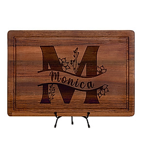 Custom Monogrammed Gifts for Christmas, Personalized Cutting Board, Charcuterie Board, Letter A-Z Engraved, Special Gift for Women, Men, Her, Him, Monogram Letters for Mom, Grandma, Made in USA