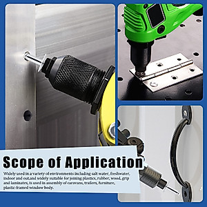 Glarks 125Pcs 5 Sizes Large Flange Aluminum Blind Rivets Pop Rivets Assortment Set for Joining Metal Plate Pipe Automotive