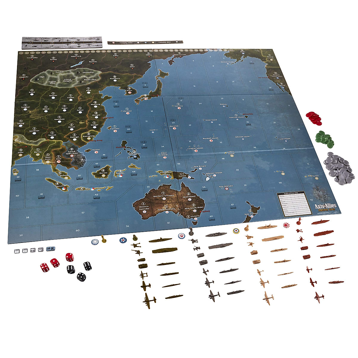 Avalon Hill Axis & Allies Pacific 1940 Second Edition WWII Strategy Board Game, with Extra Large Gameboard, Ages 12 and Up, 2-4 Players