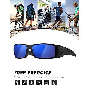 TIANYESY Polarized Sunglasses Men Womens Trendy Retro Sports Rectangular Wrap Around Vintage Shot Shield