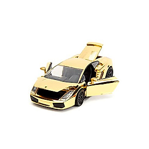Fast & Furious 1:24 Lamborghini Gallardo Gold Chrome Die-Cast Car, Toys for Kids and Adults