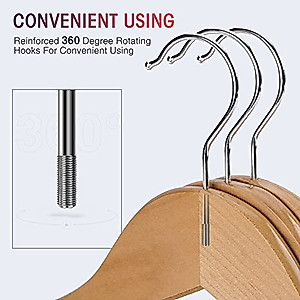 JDGOU Wooden Hangers 20 Pack Wood Hangers Clothes Hangers Coat Hangers for Closet Natural Coat Hanger,Heavy Duty Hangers,Hangers for Clothes Suit Skirt Pants