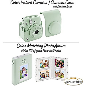Fujifilm Instax Mini 12 Instant Camera with Case, 60 Fuji Films, Decoration Stickers, Frames, Photo Album and More Accessory kit (Mint Green)