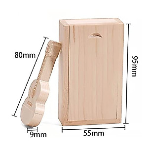Wood Guitar Shaped USB3.0 64GB Flash Pen Drive Memory Thumb Stick with Wooden Box (3.0 64GB)