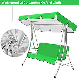 Outdoor Patio Swing Chair Cover, 210D Oxford Hammock Swing Canopy Cushion Covers for 3 Seater, Waterproof Garden Furniture Protector for Backyard, Lawn, Poolside, Balcony