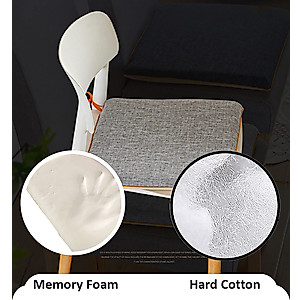 JREDDI Chair Cushions for Dining Chairs Set of 4 - Linen Kitchen Chair Cushions Set of 4, Dining Chair Cushions Set of 4, Chair Pads with Ties for Home Kitchen Office Decor (Beige, Hard Cotton)