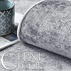 jinchan Area Rug 5x7 Indoor Modern Abstract Rug Grey Accent Rug Kitchen Gray Carpet Foldable Thin Rug Non Slip Contemporary Floor Cover for Living Room Bedroom Dining Room