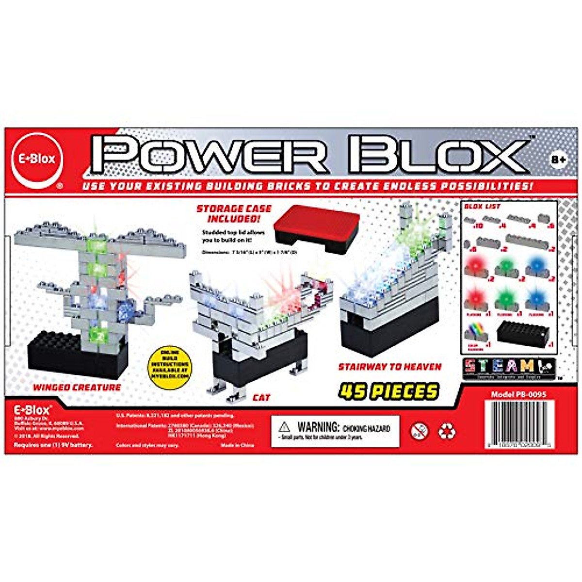 E-Blox Power Blox Builder - Standard Kit 3D LED Light-Up Building Blocks Toys Set for Kids Ages 8+