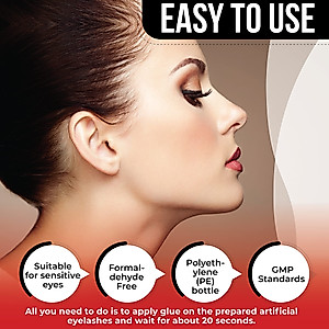 NOON'S UP Eyelash Glue (Black) - Super Strong Hold Eyelash Adhesive | Waterproof Eyelash Glue | Hypoallergenic Lash Glue for Sensitive Eyes | Black Eyelash Glue That Blends Naturally (0.14 Fl. Oz.)