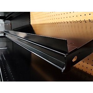 1" H Metal Front Fence for Gondola 1/4" Holes or Wood Shelf - Black - 48" L - 10 Pack