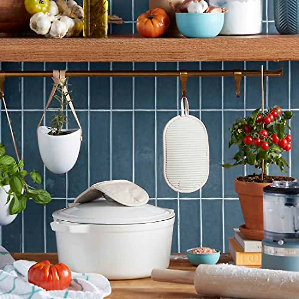 KitchenAid KA GB Ribbed Soft Silicone Pot Grabber 2-Pack Set, 5"x8", Milkshake