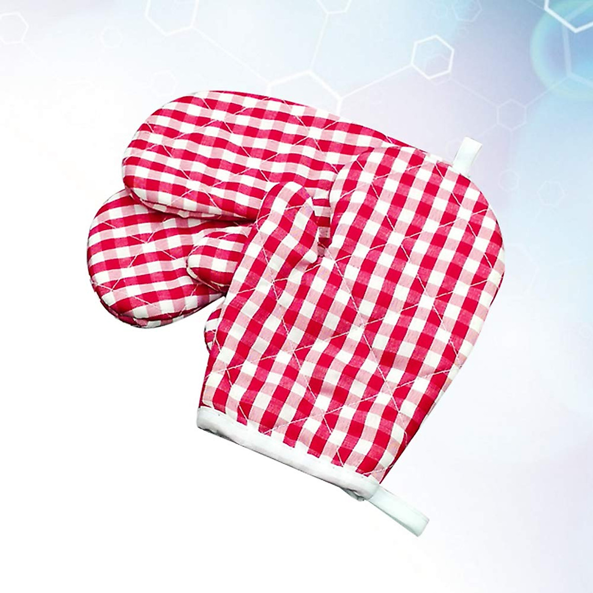 2pcs Kids Heat Insulation Anti-scald Gloves Kitchen Microwave Oven Gloves Mitts Baking Gloves