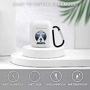 Believe Bigfoot Sasquatch UFO Silicone AirPods Case Protective Cover Compatible with AirPods 2 & 1 with Keychain