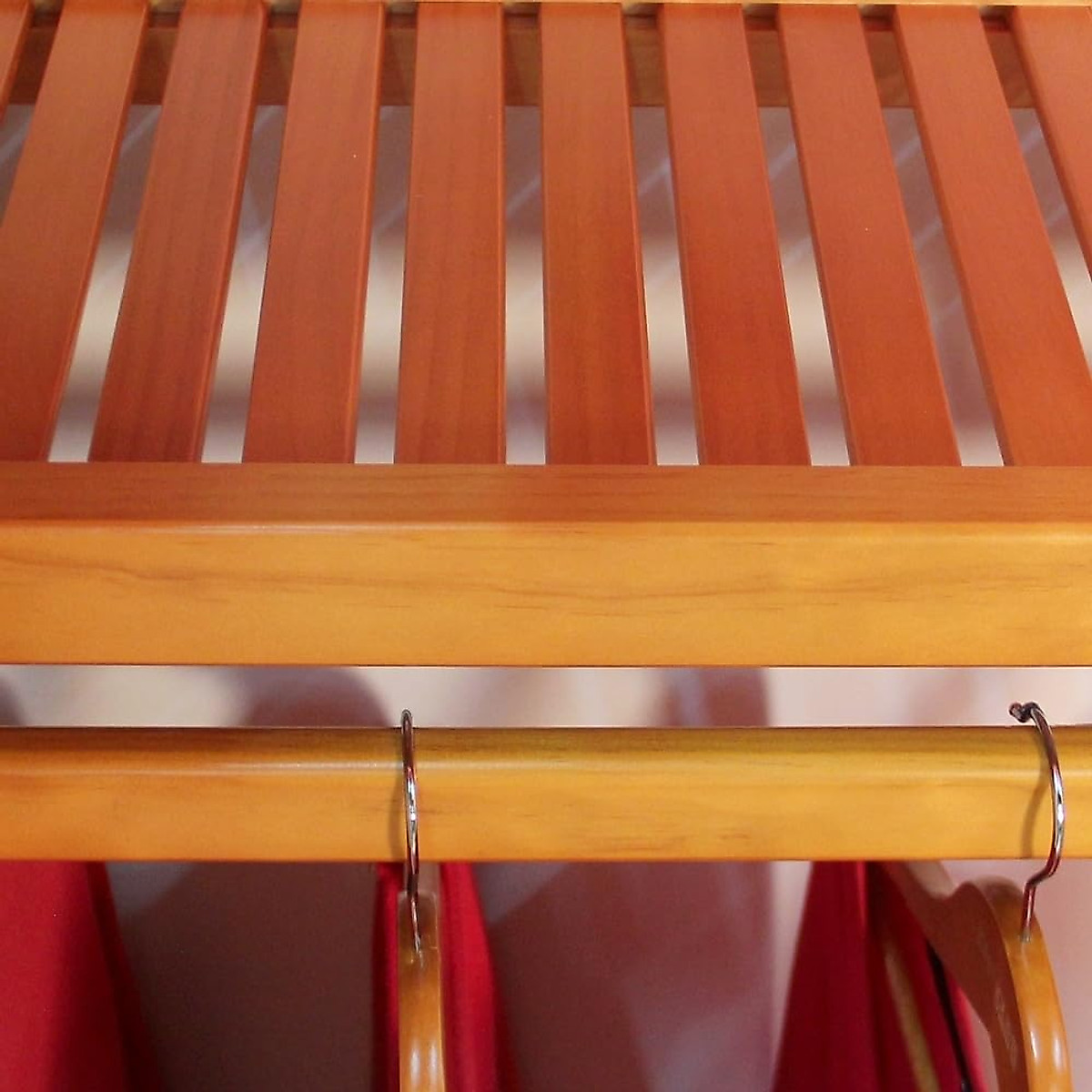 John Louis Home 12-Inch Deep Premier Closet Organizer-Honey Maple Finish