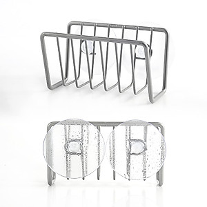 YYPDC Sponge Holder for Kitchen Sink;Suction Cup Sponge Rack Kitchen Sink;Quick Drying Open Wire Basket Design with Strong Suction Cups;Soap Holder for Shower Wall No Drilling（Black）