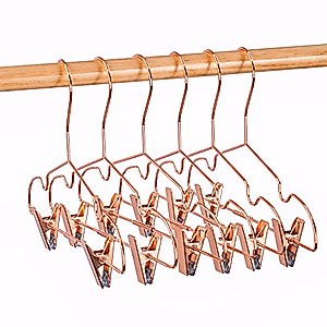 Koobay 12.6" Rose Gold Shiny Steel Wire Children Coat Clothes Hangers, 25 PACK, Garment Clips Hangers Pants Closet Hangers
