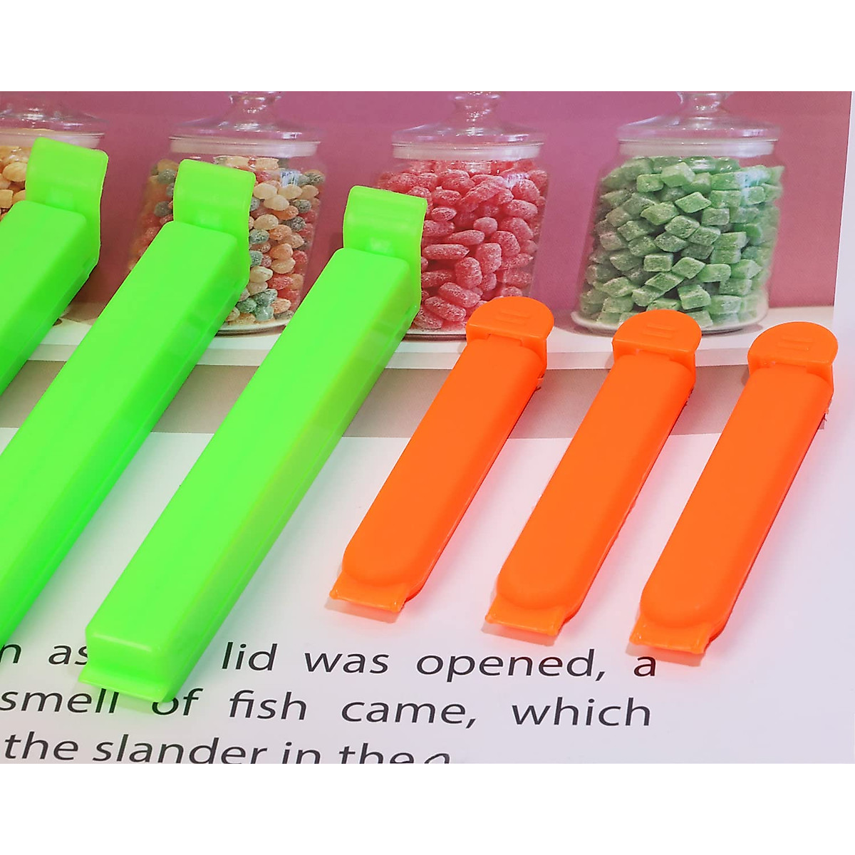 PENTA ANGEL Bag Sealing Clips 20Pcs Reusable Colorful Plastic Chip Clips Bread Bag Clamp for Home Kitchen Food Snack Packages Storage (20)