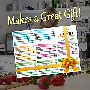 Air Fryer Magnetic Cheat Sheet Cookbook Cooker Accessories Big Magnet 11''x8'' Cooking Times Chart Kitchen Hot Air Frying Useful Gift Guide Cookbook Recipes Reference