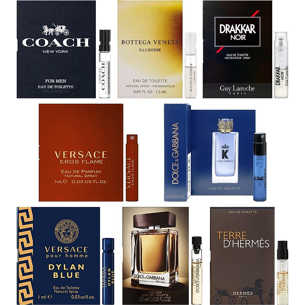 Men's Designer Fragrance Sampler (8 count)