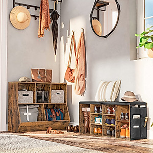 HOOBRO Storage Chest, Wooden Storage Box Kids Bookshelf, Bookcase Footboard BF75CW01G1-BF32CW01