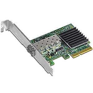TRENDnet 10 Gigabit PCIe SFP+ Network Adapter, Convert A PCIe Slot Into A 10G SFP+ Slot, Supports 802.1Q, Standard & Low-Profile Brackets Included,Compatible with Windows & Linux, Black,TEG-10GECSFP