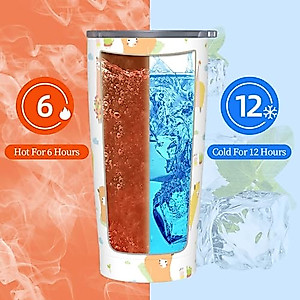 Yaxongx 20oz Tumbler Cute Alpaca Lama Double Wall Vacuum Insulated Coffee Mug with Lid and Metal Straw Brush Reusable Stainless Steel Water Bottle Travel Cup Gifts for Car Ice Drinks Hot Beverage