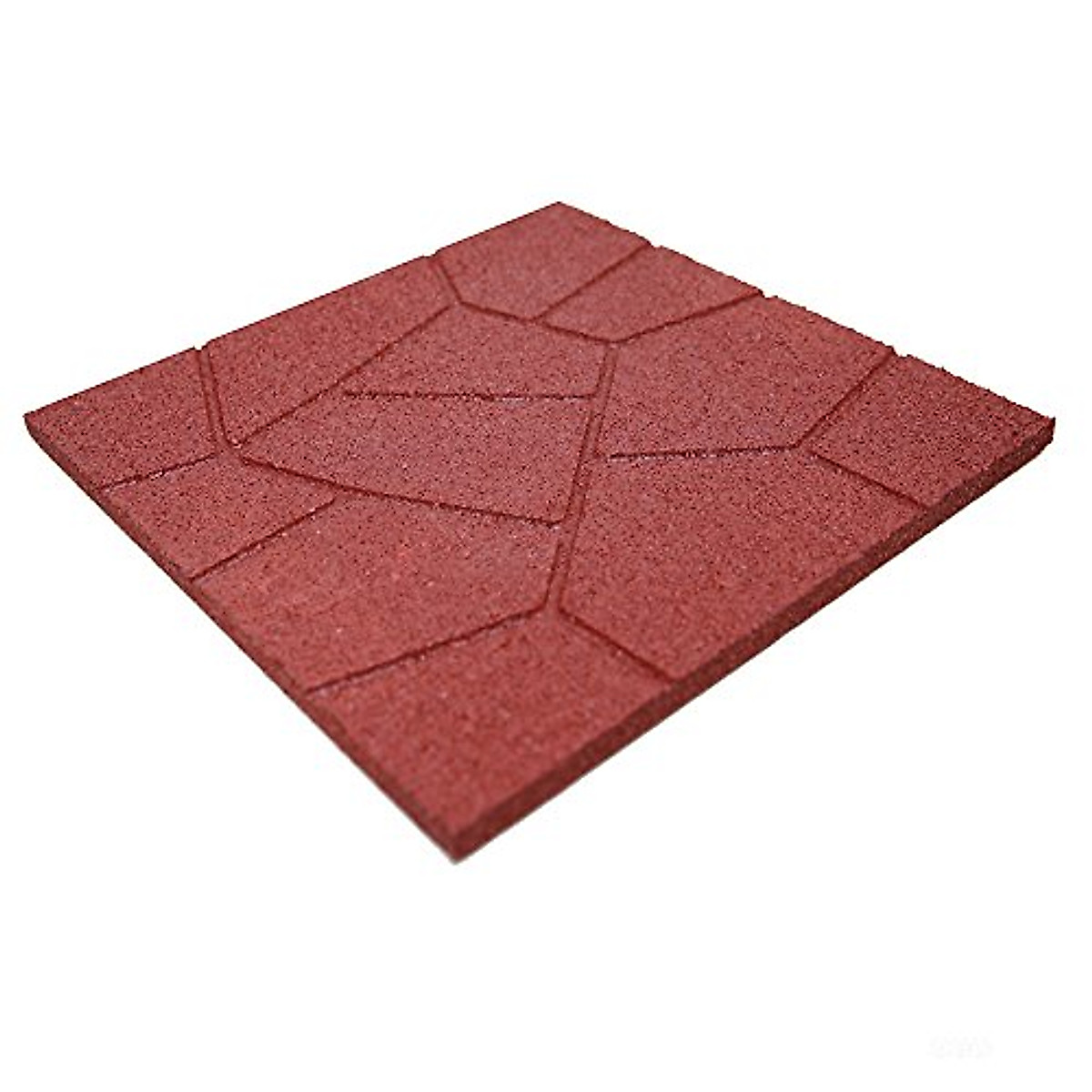 RevTime Dual-Side Garden Rubber Paver 16"x16" for Patio Paver, Step Stone and Walk Way, Safety Rubber Tile Red (6 PCS per Pack)