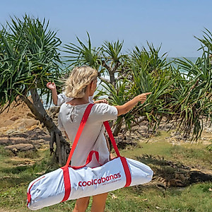 CoolCabanas Beach Cool Cabana Canopy Sun Shade Shelter Tent - 8' x 8' or 6'6" x 6'6", Easy to Setup, Folds to just 3'5", Perfect for Family Beach and Backyard, UPF 50+, The Original and The Best