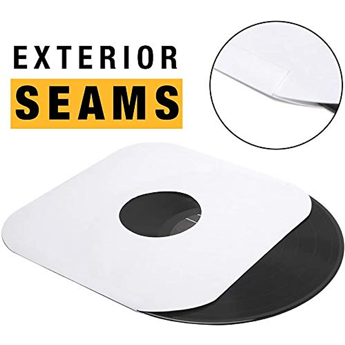 BIG FUDGE Vinyl Record Sleeves Bundle - 50x Record Outer Sleeves Plus 50x Record Inner Sleeves - Crystal Clear Album Sleeves and Rounded Acid Free LP Sleeves for 12" Records