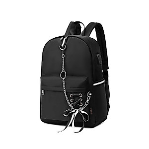 Wadirum Fashion Backpack Purse for Women Cute School Bag for Girl Black