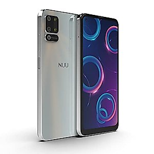 NUU B10 4G LTE Unlocked Android Smartphone | 6.55” HD+ Display | 48MP Triple-Camera | 64GB + 4GB RAM | 4000mAh Battery | Android 11 | Compatible with T-Mobile (White)