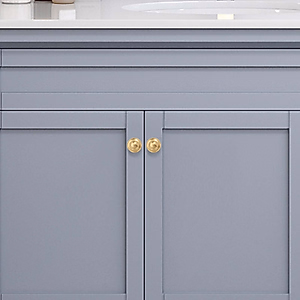 Gold Cabinet Knobs, Brass Double Hole Extended Handle, for Kitchen Cupboard Doors, Closet, Dresser Drawer (Color : Single hole c)