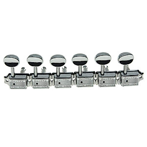 Wilkinson Deluxe 6 Inline Vintage Guitar Tuners with Split Post Guitar Tuning Keys Peg Machine Heads for Strat/Tele Guitars Chrome