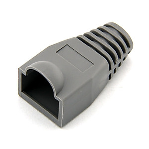 RilexAwhile 100 Pcs Gray Soft Plastic CAT5E CAT6 Ethernet RJ45 Cable Cap Connector Boots Plug Cover Strain Relief Boots (Gray)