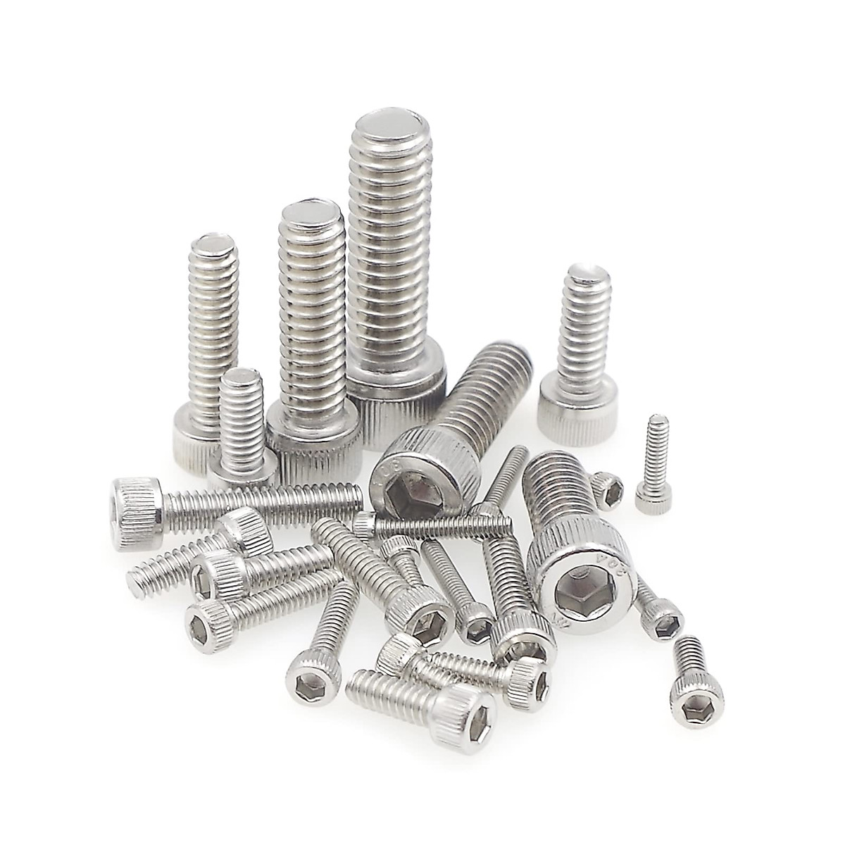 MCMASKE #2-56#4-40#6-32#8-32#10-24 1/4"-20 5/16"-18 UNC 304 Stainless Steel Socket Head Cap Screws Assortment Kit