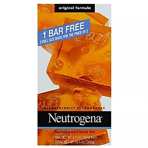 Neutrogena Transparent Facial Bar Bonus Pack, Original Formula - 3 ea