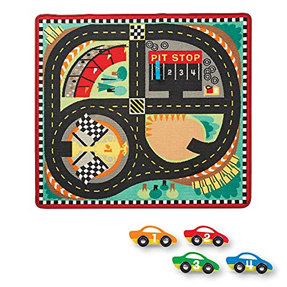 Melissa & Doug Round The Speedway Race Track Rug (FFP)